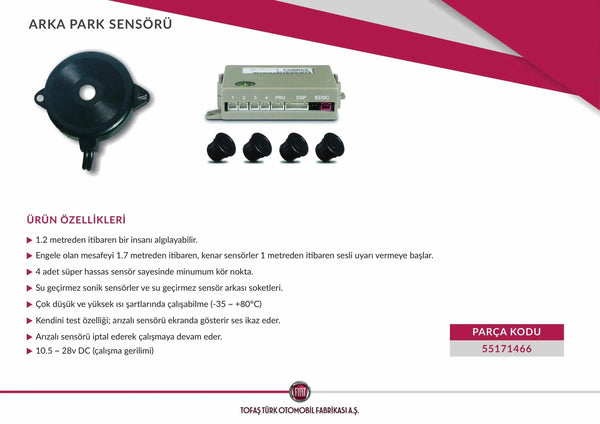 PARK SENSORU GENEL Fiat - 55171466 Fiat Aksesuarları