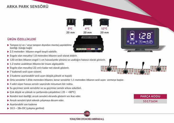 PARK SENSORU- 55171634 GÖSTERGELİ PARK SENSÖRÜ